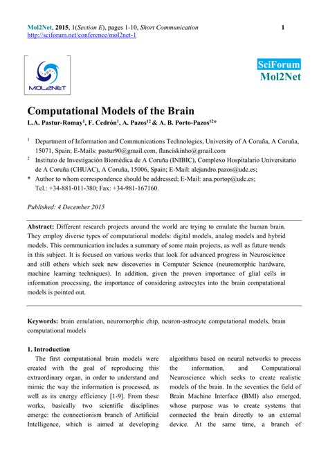 pdf computational models of the brain