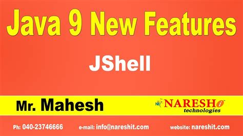 java 9 new features jshell java 9 new features with examples mr mahesh youtube