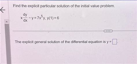 solved find the explicit particular solution of the initial