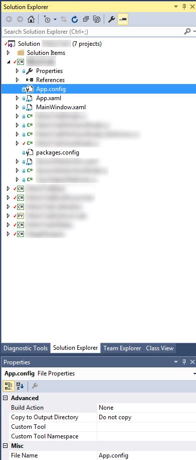 C How To Not Copy App Config File To Output Directory Stack Overflow