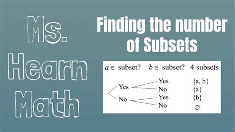 set theory chapter finding number of subsets of an n element set youtube