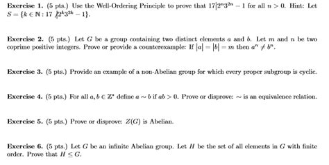solved exercise 1 5 pts use the well ordering principle