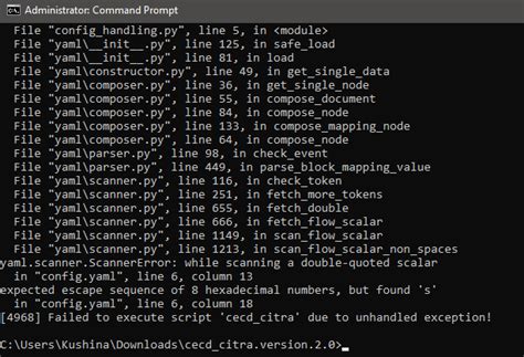 4968 Failed To Execute Script Cecd Citra Due To Unhandled Exception