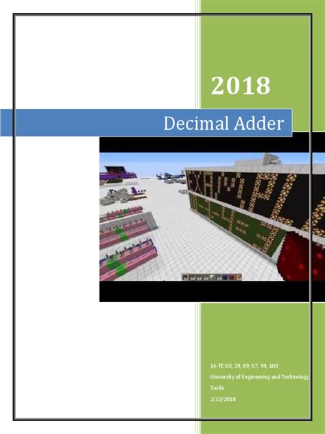 decimal adder pdf binary coded decimal arithmetic