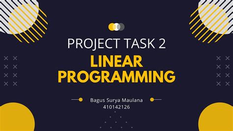 project task 2 linear programming simplex method duality degeneracy sensitivity youtube