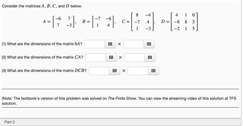 solved consider the matrices a b c and d below 4 1 0 d