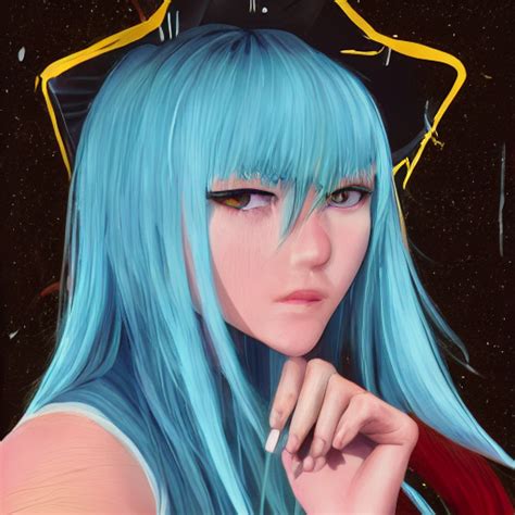 Krea Ai Full Face Shot Of Rimuru Tempest Sky Blue Straigh
