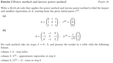 exercise 2 power method and inverse power method