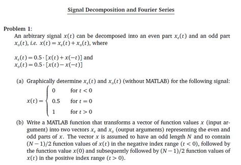 solved signal decomposition and fourier series problem 1 an