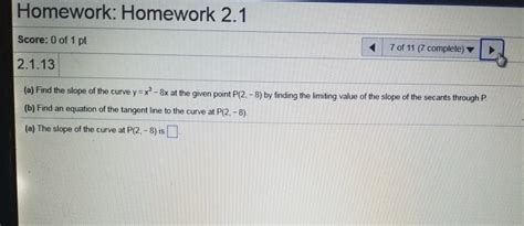 solved find the slope of the curve y x 3 8x at the given