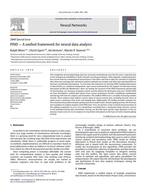 pdf find — a unified framework for neural data analysis