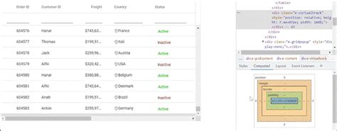 virtual scroll in ej2 typescript grid control syncfusion