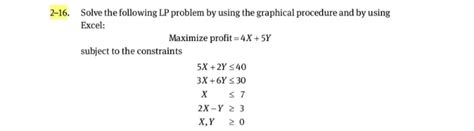 solved 16 solve the following lp problem by using the