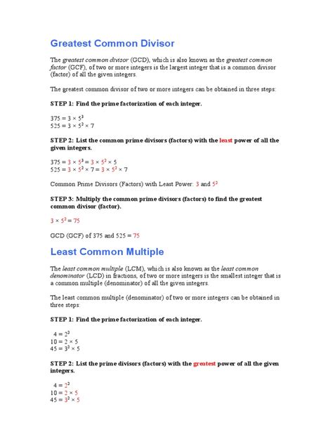 greatest common divisor pdf