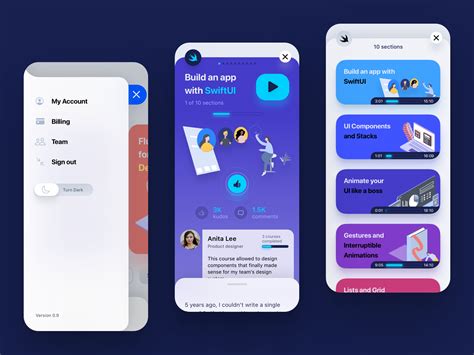swiftui app by meng to for design code on dribbble