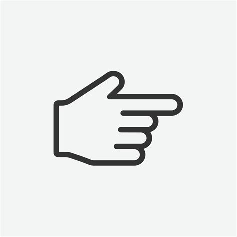 Right Arrow Finger Icon Hand Pointer Vector Click Select Press Icon