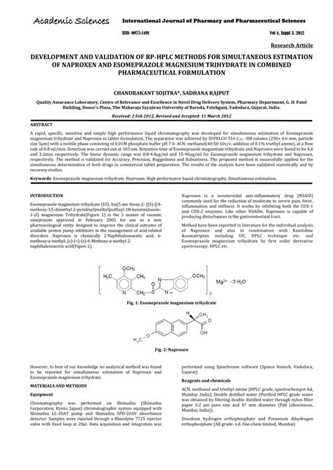 pdf development and validation of rp hplc methods for simultaneous