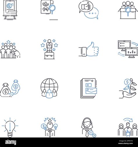 Process Streamlining Line Icons Collection Efficiency Optimization
