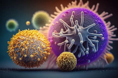 Grupo de células de virus microorganismo bacteriano en un círculo