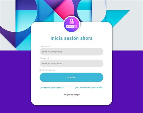 formulario de inicio de sesión diseño web plantilla html