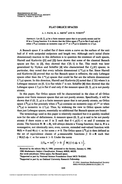 pdf flat orlicz spaces