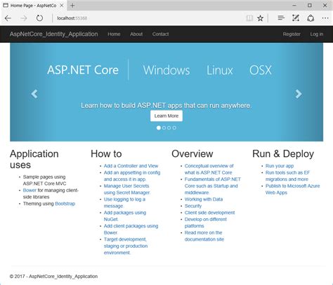 using entity framework core implementation of asp core identity for sqlite