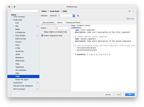 YAML Tab Size Forced At 4 Spaces IDEs Support IntelliJ Platform
