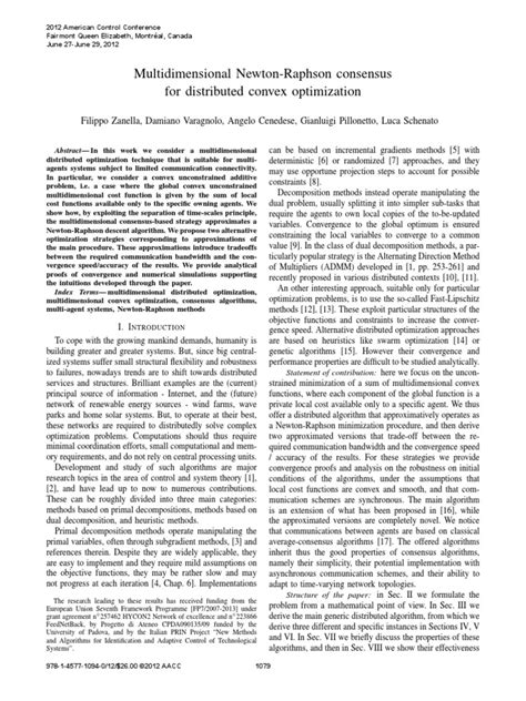 multidimensional newton raphson consensus for distributed convex optimization pdf