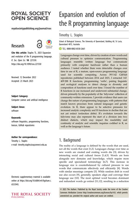 pdf expansion and evolution of the r programming language