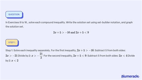 solved in exercises 9 to 16 solve each compound inequality write the solution set using set