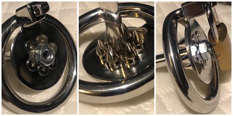 Extreme 0cm Steel Chastity Cage With Spikes And Urethral Probe Rchastity