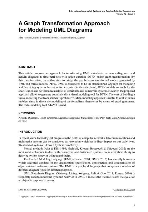 pdf a graph transformation approach for modeling uml diagrams