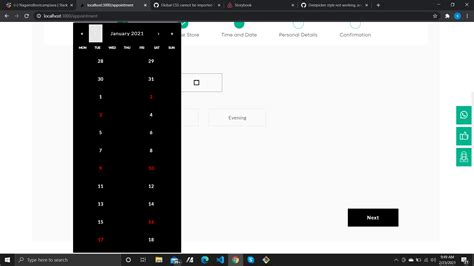 Different Date Picker Styling When Importing Styles From Library