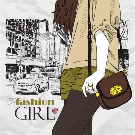 矢量时尚美女图片 创意矢量手绘时尚女孩插图素材 高清图片 摄影照片 寻图免费打包下载