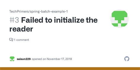 Failed To Initialize The Reader Issue 3 TechPrimers Spring Batch