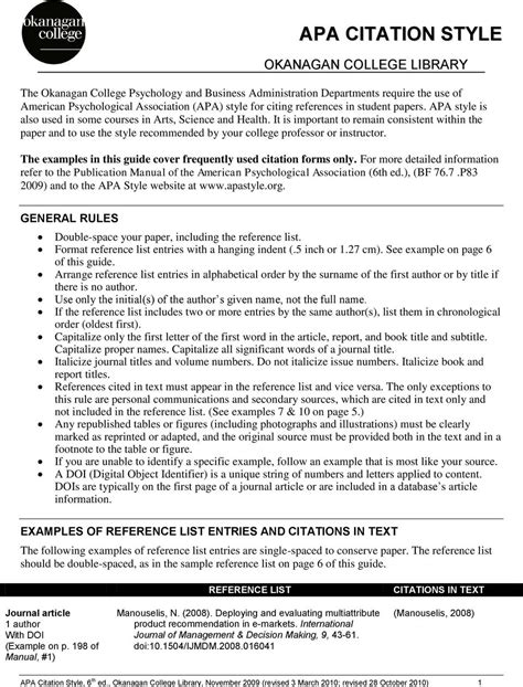 Apa Reference List Journal Article Example