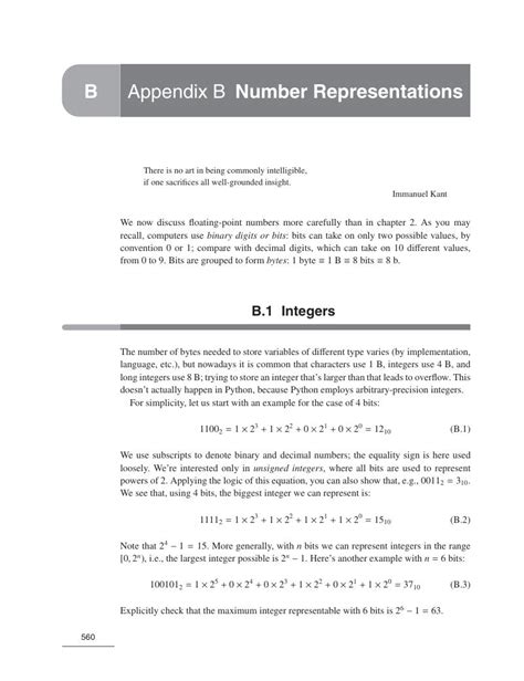 Number Representations Appendix B Numerical Methods In Physics With