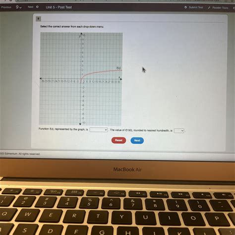select the correct answer from each drop down menu function f x represented by the graph is v