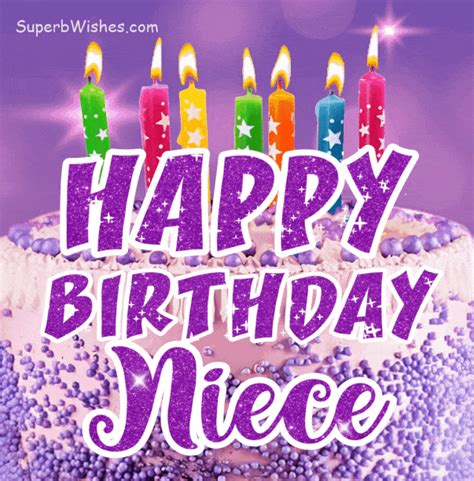 Birthday Candles In Rainbow Colors  Happy Birthday Niece Superbwishes