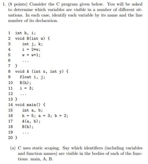 solved 1 8 points consider the c program given below you