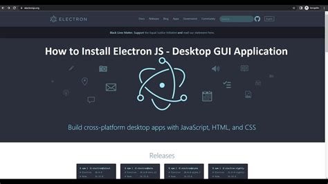 how to install electron js desktop gui application youtube