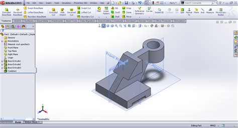tutorial using combine feature to create part in solidworks grabcad tutorials