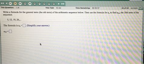 solved write a formula for the general term the nth term