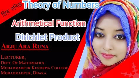 16 theory of numbers chapter 4 part 2 arithmetical function dirichlet product youtube