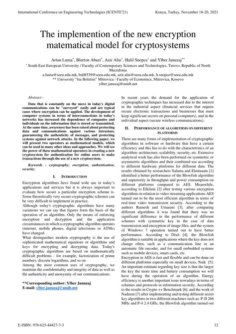 pdf the implemention of the new encryption matematical model for cryptosystems