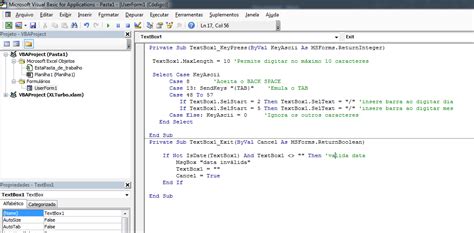 vba validando e formatando textbox como data blog xl turbo