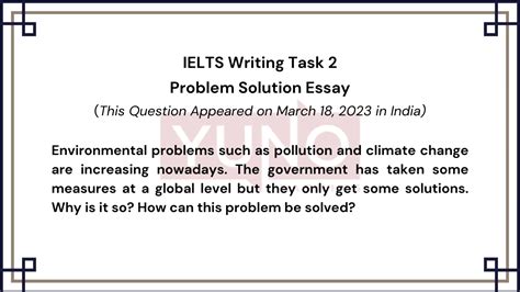 18 March 2023 IELTS Problem Solution Essay On Environmental Problems