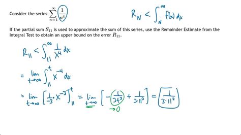 using remainder estimates for the integral test youtube