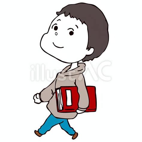 本を持って歩く男の子イラスト No 1296505無料イラスト フリー素材ならイラストAC