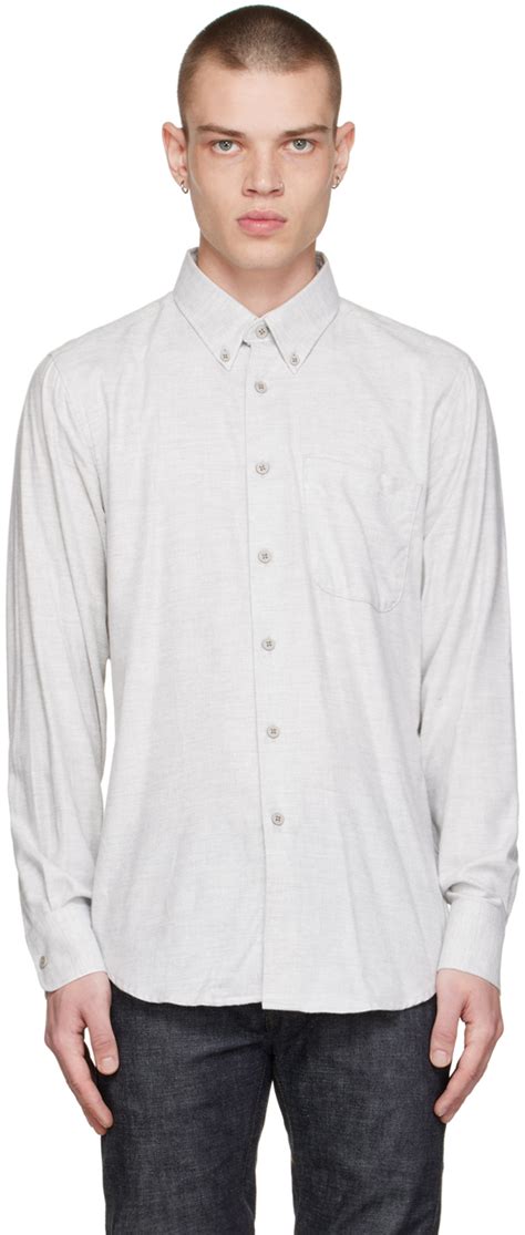 Naked Famous Denim Gray Easy Shirt Ssense Canada
